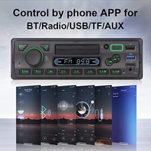 LXKLSZ Car Stereo with Bluetooth Single Din with APP Control MP3 Player Support Hands-Free Calls/USB/FM/AM/TF/AUX-in/EQ Set, Car Radio Receivers with Phone Holder External MIC SWC Remote