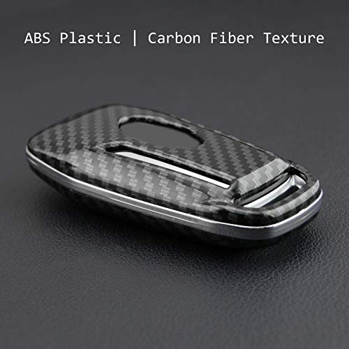 PARTOL Carbon Fiber Key Fob Case Keyless Smart Key Fob Cover Black Glossy Finish Key Fob Shell for Ford Fusion Mustang Edge F150 F250 Explorer Mondeo Lincoln MKZ MKC MKX