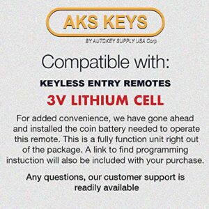 AKS Keys Emergency Smart Key Blade Blank Insert Compatible with Land Rover LR2 (2 Pack)