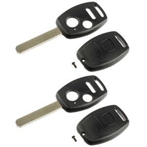 key fob keyless entry remote shell case & pad fits honda 2007-2008 fit / 2005-2010 odyssey / 2005-2008 pilot / 2006-2014 ridgeline, set of 2