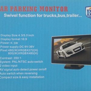 BW 4.3 Inch TFT LCD Screen Adjustable Car Monitor for Vehicle Backup Cameras Security CCTV Camera and Car DVR