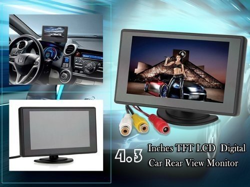 BW 4.3 Inch TFT LCD Screen Adjustable Car Monitor for Vehicle Backup Cameras Security CCTV Camera and Car DVR