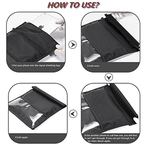 Faraday Bags Large Non-Window Faraday Phone Bag 9.8" x 10.6" Faraday Bag Signal Blocking Bag Car Key Signal Blocker Faraday Bag Black Canvas (9.8" x 10.6")