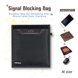 Faraday Bags Large Non-Window Faraday Phone Bag 9.8" x 10.6" Faraday Bag Signal Blocking Bag Car Key Signal Blocker Faraday Bag Black Canvas (9.8" x 10.6")