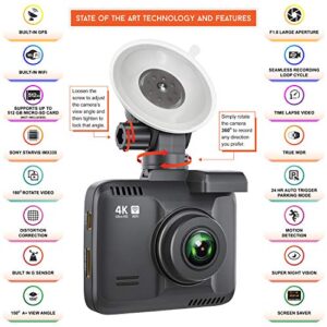 ROVE R2-4K Dash Cam | Hardwire Kit | 512GB Micro SD Card