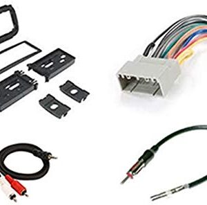 Absolute USA Radio Stereo Install Dash Kit + wire harness + antenna adapter for Jeep Grand Cherokee (02-04), Liberty (02-07), Wrangler (03-06)