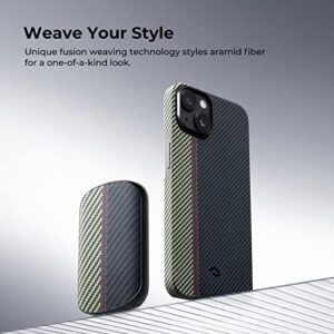 PITAKA Power Bank Wireless Portable Charger for iPhone 14/13/12 Compatible with Mag Safe Battery Pack 4000mAh, Support Wireless Charging, 1500D Aramid Fiber Made, Fusion Weaving Overture