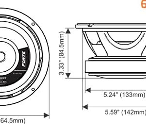 PRV AUDIO 6.5 Inch Midbass Speaker 6MB550FT 8 Ohm Loudspeaker with 550 Watts Program Power, 275 Watts RMS Power, Pro Audio Mid Bass Loudspeaker (Single)