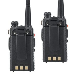 BAOFENG 2 Pcs UV-5R Dual Band Amateur Radio VHF/UHF Walkie Talkie 1800mAh Battery with Programming Cable