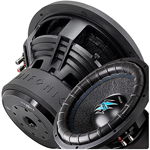 Hifonics BRW12D4 2000 Watts 12 Inch Brutus Car Audio Subwoofer with Heavy Gauge, Powder Coated, Aluminum Die-Cast Basket, Dual 70 Oz Magnet, 3 Inches Voice Coil - Dual 4 Ohm - 12 in