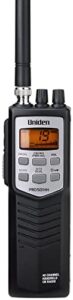 uniden pro501hh pro-series 40-channel portable handheld cb radio/emergency/travel radio, large lcd display, high/low power saver, 4-watts, auto noise limiter, noaa weather, and earphone jack