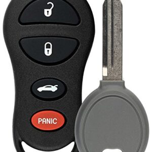 KeylessOption Keyless Remote Fob Uncut Ignition Car Key for Jeep Liberty, Stratus, Intrepid GQ43VT17T, 04602260