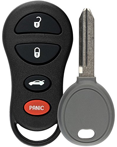 KeylessOption Keyless Remote Fob Uncut Ignition Car Key for Jeep Liberty, Stratus, Intrepid GQ43VT17T, 04602260