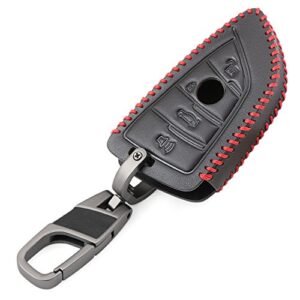 leather smart key keyless remote entry fob case cover with key chain fit for bmw 1 2 5 7 m series x1 x 4 x5 x 6 f15 f16 f48