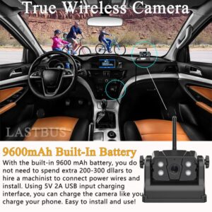 Magnetic Wireless Backup Camera - LASTBUS Rechargeable Magnetic WiFi Backup Camera for Easy Hitching Gooseneck Horse Boat Travel Trailer Fifth Wheels RV Camper for iPhone iPad Android, Easy to Install