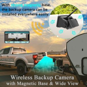 Magnetic Wireless Backup Camera - LASTBUS Rechargeable Magnetic WiFi Backup Camera for Easy Hitching Gooseneck Horse Boat Travel Trailer Fifth Wheels RV Camper for iPhone iPad Android, Easy to Install