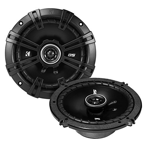 98-13 Harley Speaker Bundle: 2X of Kicker 6.5" Inch 240 Watts 2-Way DS-Series Black Car Stereo Coaxial Speakers + Speaker Mounting Rings for Motorcycles + Enrock 50 Ft 16G Speaker Wire