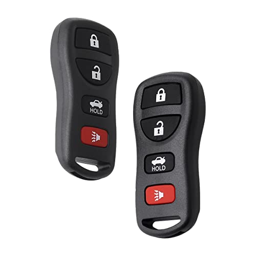 XINXUSONG 2Pcs Car Key Fob Keyless Entry Remote KBRASTU15 4-btn Compatible with Armada Altima Maxima Sentra Quest CWTWB1U758 CWTWB1U821 28268-C991A FX35 FX45 350Z EX35 G35 QX56