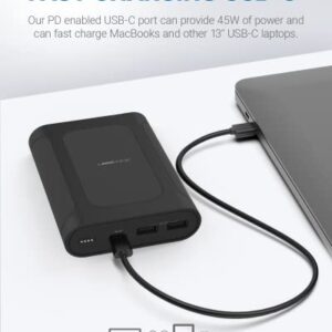 Omni Mobile 12,800 Laptop Power Bank with USB-C | Battery Pack for Laptops, Tablets, Cameras, Smartphones, iPhone, Samsung Galaxy and Other Smart Devices