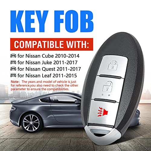 Keymall keyless Entry Remote car Key fob Replacement for for Nissan Cube Juke Leaf Quest CWTWB1U808 315MHz