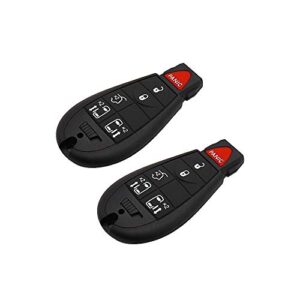 drivestar keyless entry 6 buttons remote start car key fob for chrysler town country,for dodge grand caravan volkswagen routan m3n5wy783x, iyz-c01c set of 2