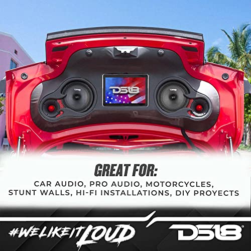 DS18 PRO-B6.4 Mid-Range 6.5" Car Audio Loudspeaker with Bullet 4-Ohm 120 Watts Premium Quality Audio Door Speakers for Car or Truck Stereo Sound System (1 Speaker)