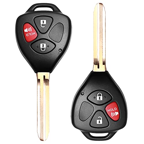 Keyless Entry Remote Replacement Key Fob Fit for Toyota Rav4 2006-2010/Scion XB 2008-2013 Vehicles That Use HYQ12BBY with 4D67 Chip (2 Pack)