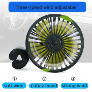 Kwak's Car Fan for Backseat,USB Baby Pet Car Seat Rear Seat Headrest Fan 3 Speed Vehicle Clip Fan with 5 Piece Fan Blades for Car Truck Van