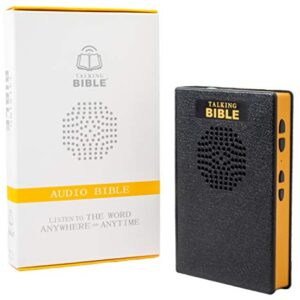 Talking Bible - Electronic Holy Bible Audio Player in English for Seniors, Kids and The Blind, Solar Powered, KJV (King James Version), Black