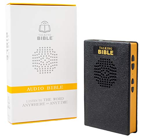 Talking Bible - Electronic Holy Bible Audio Player in English for Seniors, Kids and The Blind, Solar Powered, KJV (King James Version), Black