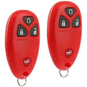 key fob keyless entry remote fits chevy silverado traverse equinox avalanche/gmc sierra/pontiac torrent/saturn outlook vue 2007 2008 2009 2010 2011 2012 2013 2014 2015 2016 (red), set of 2