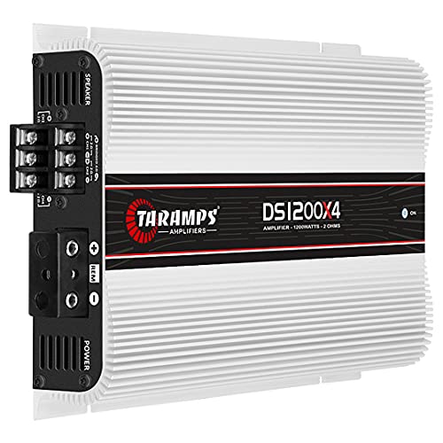 Taramps 4 Channel Car Amplifier – Class D Multichannel Amplifier 1200 Watt RMS, Car Electronics Car Audio Subwoofer 2 Ohm Stable Bass Boost Crossover for Car Speakers Sub Amp