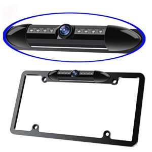 license plate frame backup camera night vision car rear view camera with 8 bright leds 170° viewing angle waterproof backup camera vehicle universal reversing assist security