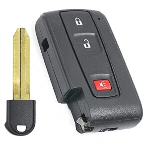 keyecu replacement shell keyless smart remote key case fob 2+1 button for toyota prius 2004-2009 with uncut key blade