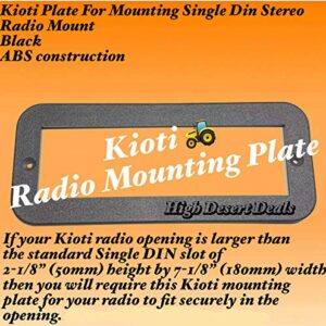 Generic Kioti Radio Mounting Plate for Mounting Single Din Stereo Radio Mount Black Trim Bezel