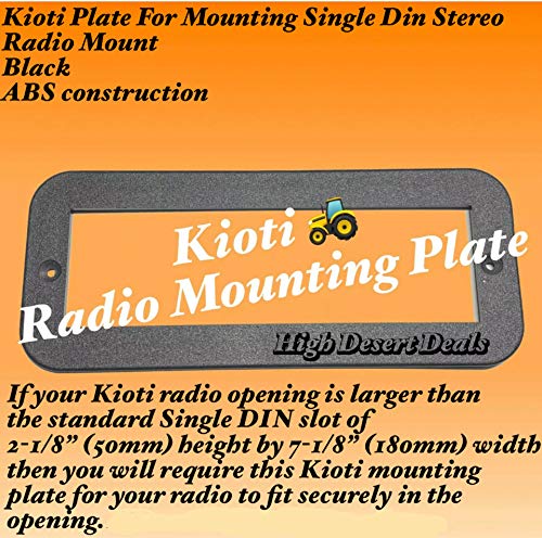 Generic Kioti Radio Mounting Plate for Mounting Single Din Stereo Radio Mount Black Trim Bezel