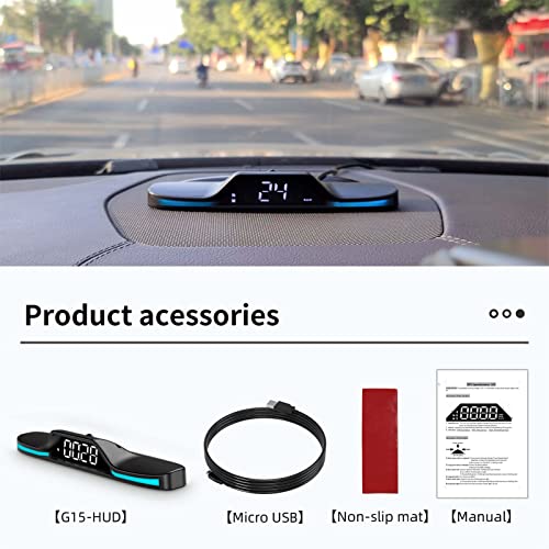 ACECAR Digital GPS Speedometer, Car Universal Heads Up Display, Large LCD Display HUD with MPH Speed Compass Fatigued Driving Alert Overspeed Alarm Trip Meter for All Vehicle