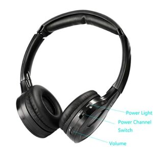 CarThree IR Headphones 2 Channel Kids Wireless Headphones with Travelling Bag for Universal Rear Entertainment System Kids Headphones for in Car TV Video Audio Listening