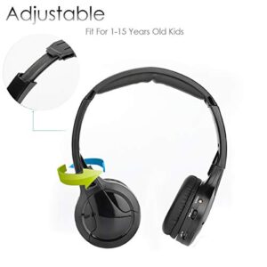 CarThree IR Headphones 2 Channel Kids Wireless Headphones with Travelling Bag for Universal Rear Entertainment System Kids Headphones for in Car TV Video Audio Listening