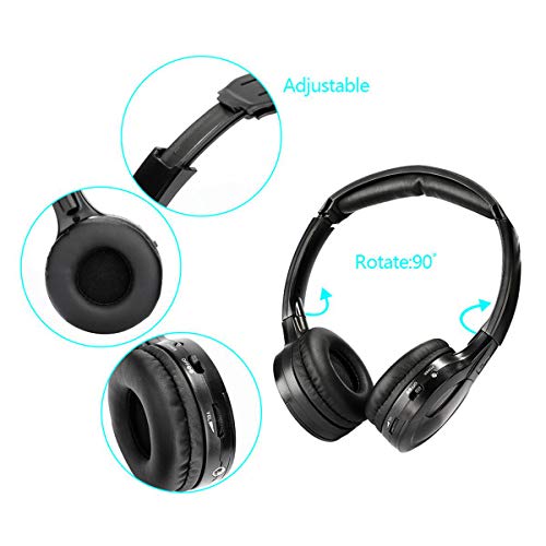 CarThree IR Headphones 2 Channel Kids Wireless Headphones with Travelling Bag for Universal Rear Entertainment System Kids Headphones for in Car TV Video Audio Listening