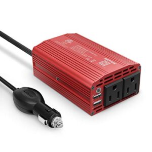 bestek 300w power inverter dc 12v to 110v ac car inverter with 4.2a dual usb car adapter