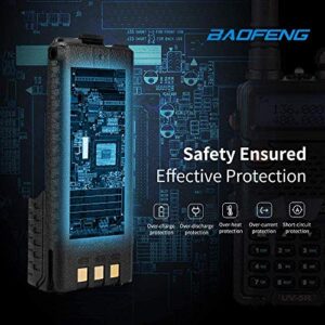 BAOFENG BL-5L 3800mAh Extended Battery Compatible with UV-5R BF-F8HP UV-5RTP UV-5R+Plus GT-5R UV-5X UV-5G, 2 Pack, Black