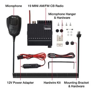 Cobra 19 Mini Recreational CB Radio - Easy to Operate Emergency Radio, Travel Essentials, Instant Channel 9, 4 Watt Output, Full 40 Channels, Time Out Timer, VOX, Auto Squelch, Auto Power, Black