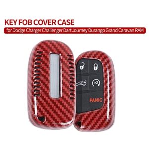 JWWY Dodge Key Fob Cover Case for Dodge Charger Challenger Dart 200 300 Journey Durango Grand Caravan RAM,Remote Accessories Protector