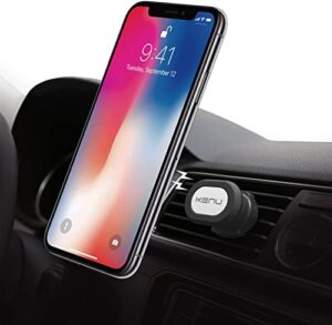 kenu airframe magnetic phone car mount for air vent – portable mobile holder – 360 degree rotation – 6 powerful magnets with 1 reusable steel plate – use with latest iphones, samsungs, and androids