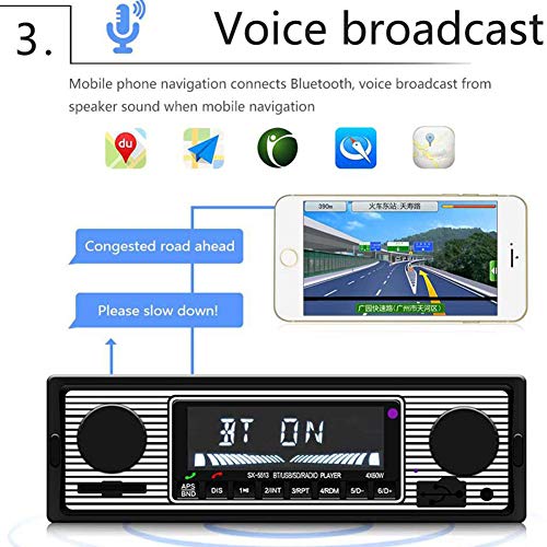 PolarLander 12V Bluetooth Car Stereo,4x45W Car Audio FM Radio, MP3 Player USB/SD/AUX Hands Free Calling with Wireless Remote Control