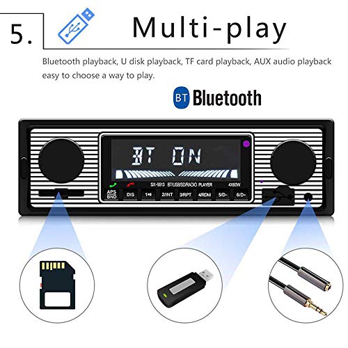 PolarLander 12V Bluetooth Car Stereo,4x45W Car Audio FM Radio, MP3 Player USB/SD/AUX Hands Free Calling with Wireless Remote Control