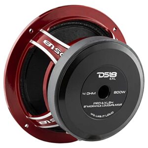 DS18 PRO-EXL84 Loudspeaker - 8", Midrange, Red Aluminum Basket, 800W Max, 400W RMS, 4 Ohms, Ferrite Magnet - for The People Who Live and Breathe Car Audio (1 Speaker)