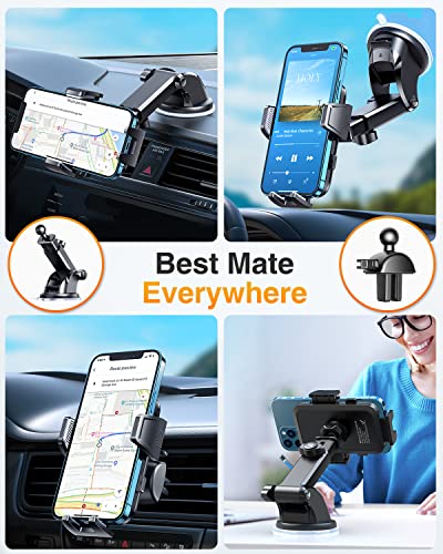 VANMASS 2023 Newest Car Phone Holder Mount [Upgraded Super Suction] Dashboard Phone Holder, Cell Phone Holder Car Dash Windshield Air Vent Stand for iPhone 14 13 12 Pro Max Samsung, Matt Blue