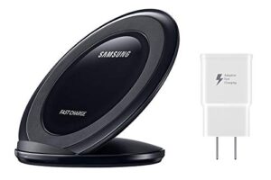 samsung qi certified fast charge wireless charging pad + stand – supports wireless charging on qi compatible smartphones – black